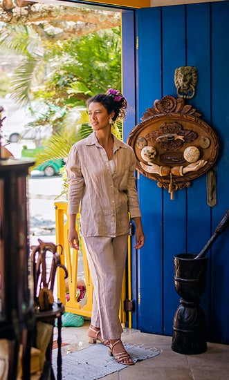 CHEMISE BAHAMAS LINHO LISA SALE – Ghaat Resortwear